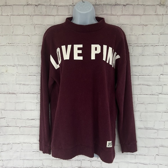 PINK Victoria's Secret | Sweaters | Love Pink Victorias Secret Burgundy ...